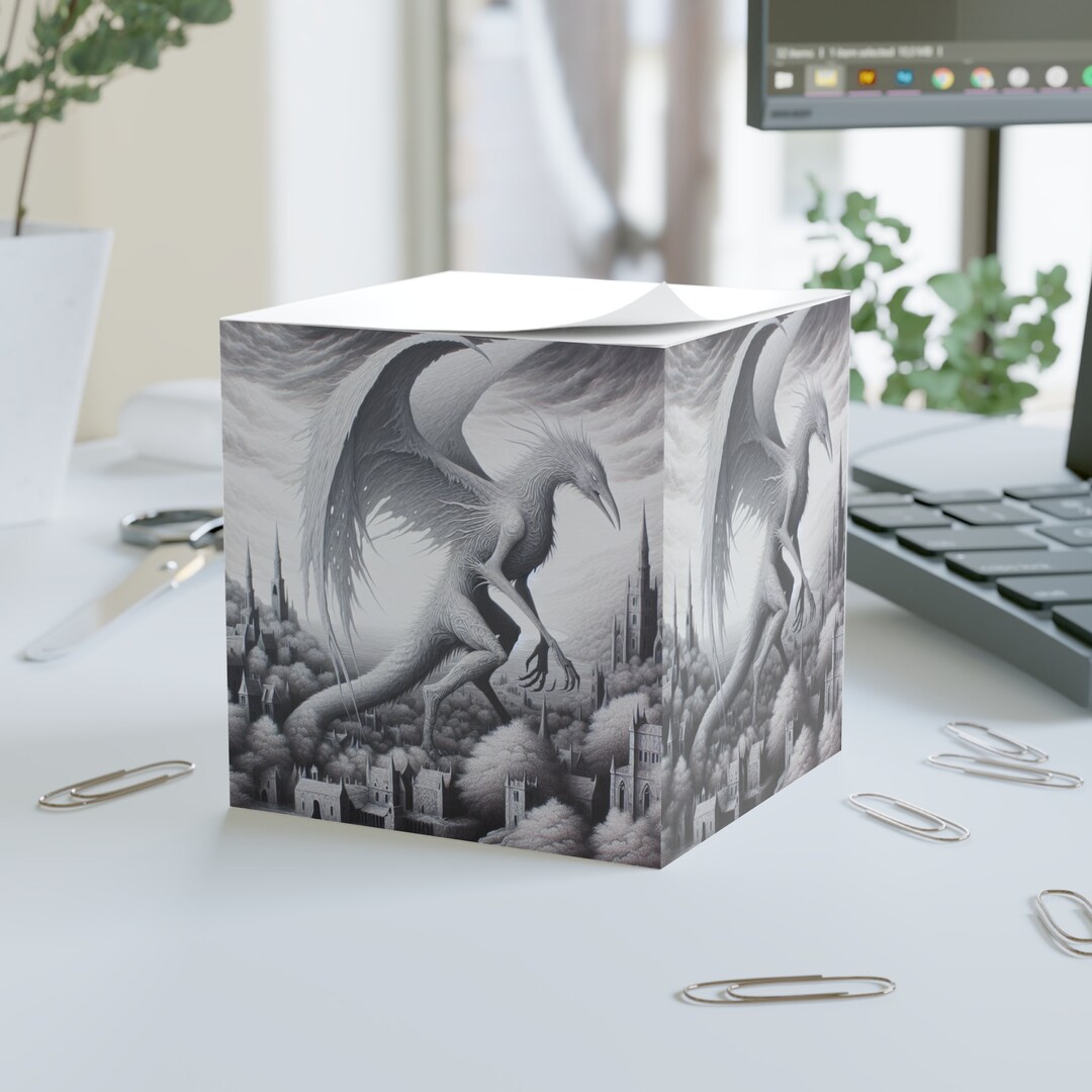 Gothic Note Sci-fi Style Sticky Note Cube Table Decor Home Decor ...