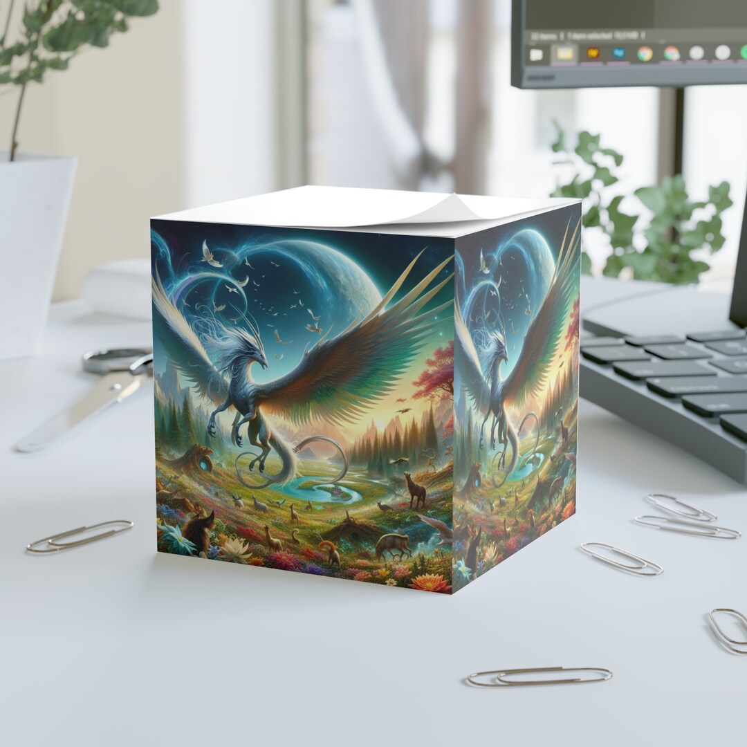 Fantasy Note Sci-fi Style Sticky Note Cube Table Decor Home Decor ...