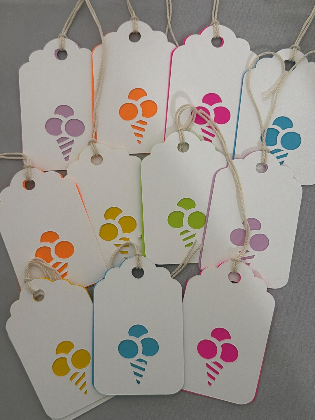 Ice Cream Gift Tags, Neon Accent, Set of 12 - Etsy