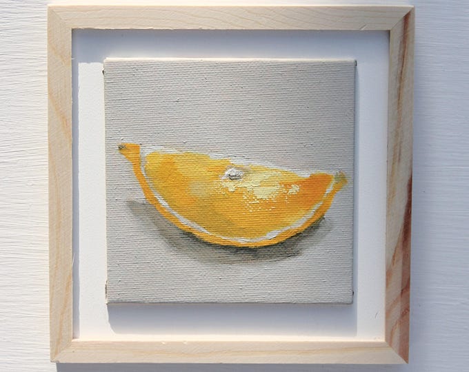 Realistic Lemon Wedge Oil Painting, Kitchen Art .. Lemon Wedge - Etsy