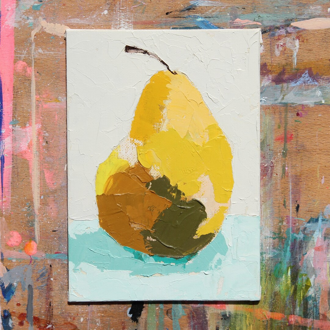 Pear Painting, Oil Painting Pear, Still Life Fruit, Yellow Pears ...
