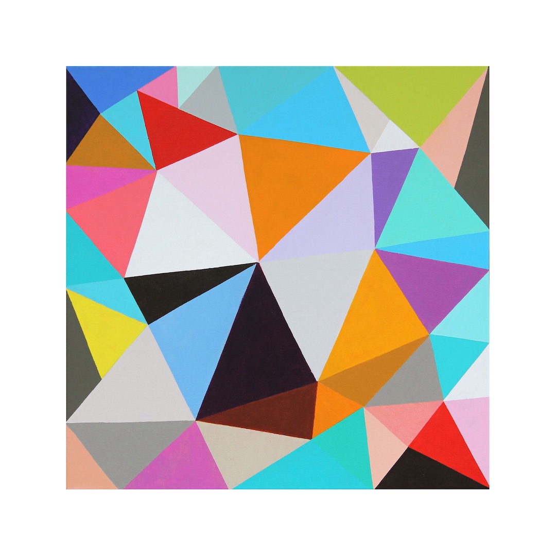 Geometric Triangle Abstract Painting, Statement Art, Modern Abstract ...