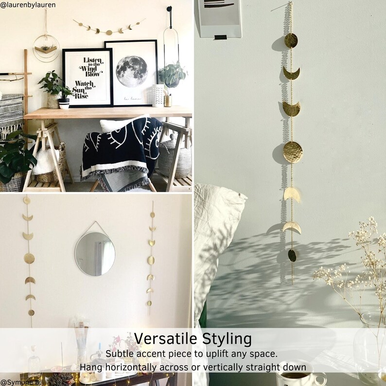 UK Moon Phases Wall Decor Handmade Hammered Metal Moon Phase - Etsy UK