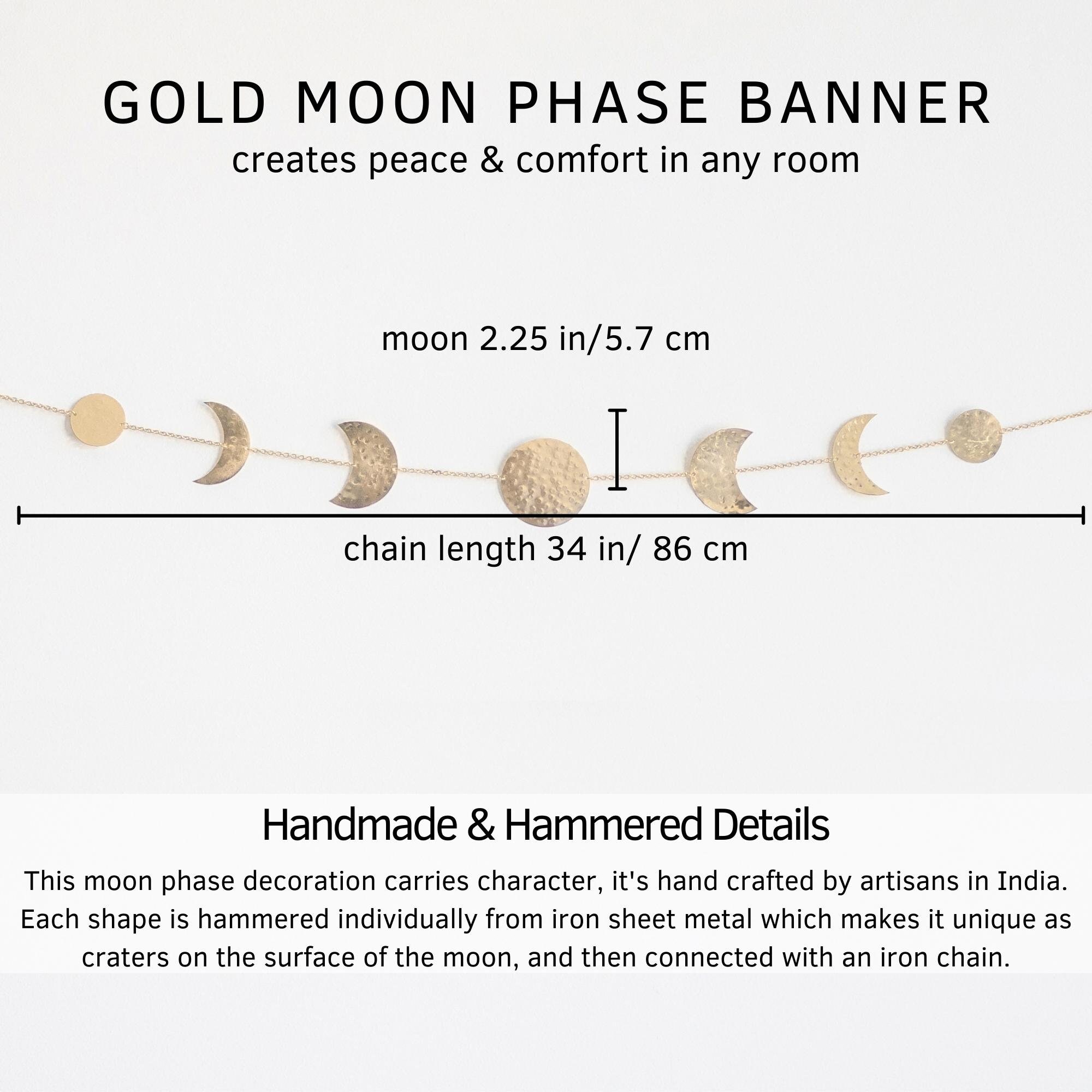 UK Moon Phases Wall Decor Handmade Hammered Metal Moon Phase - Etsy UK