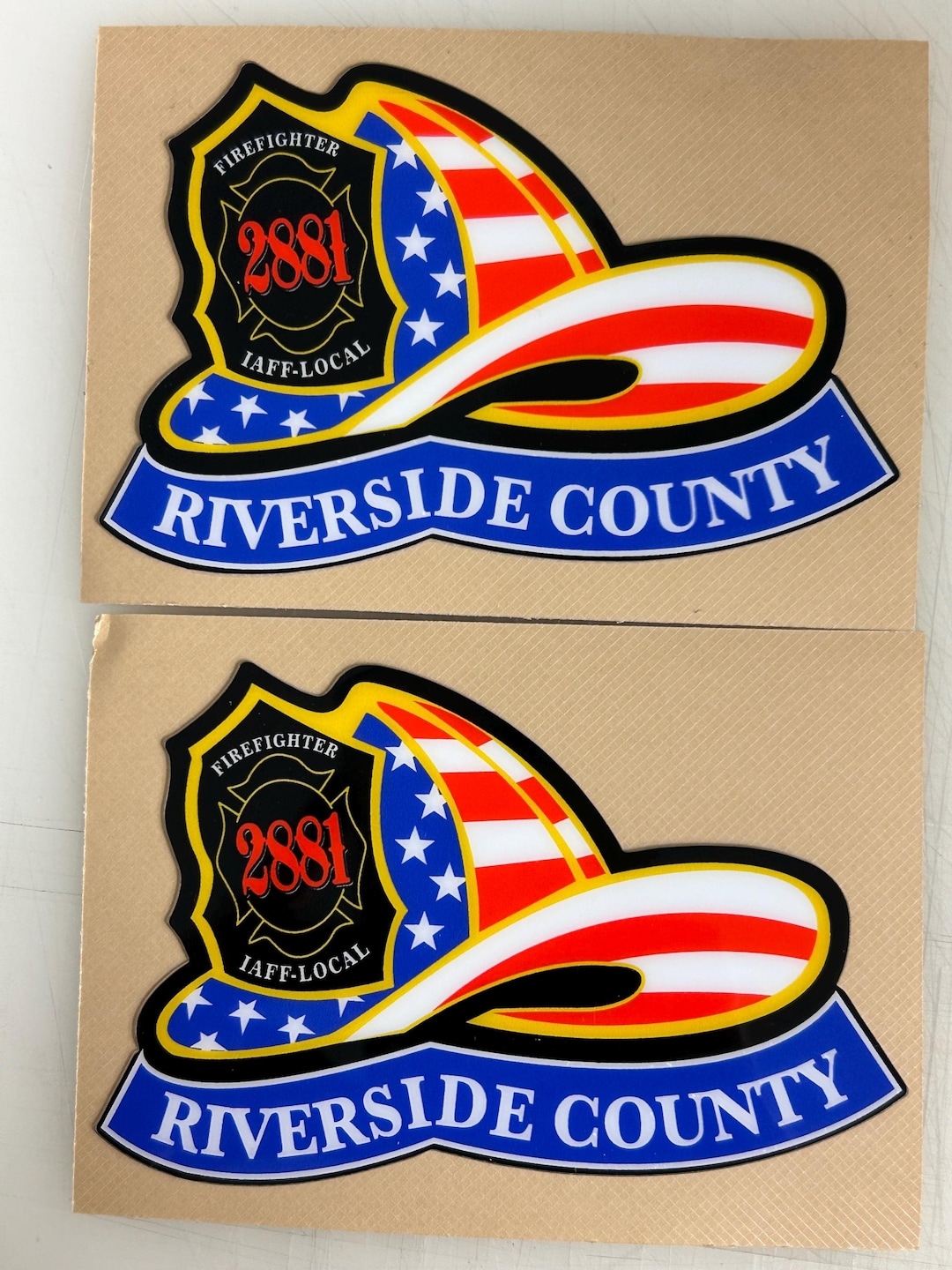 RIVERSIDE Fire Department Helmet Decals 2 Stickers Window Stickers Uv ...