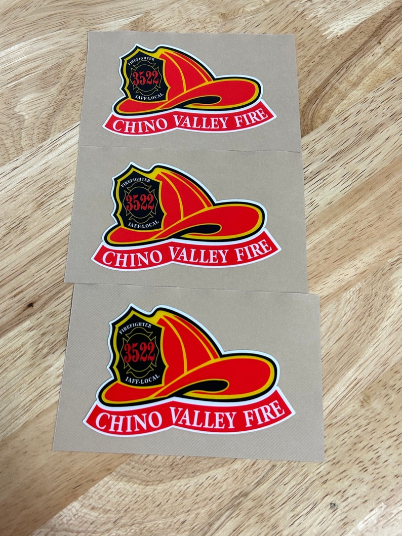 LOT OF 3: Chino Valley Fire Department Helmet Decals Stickers - Etsy
