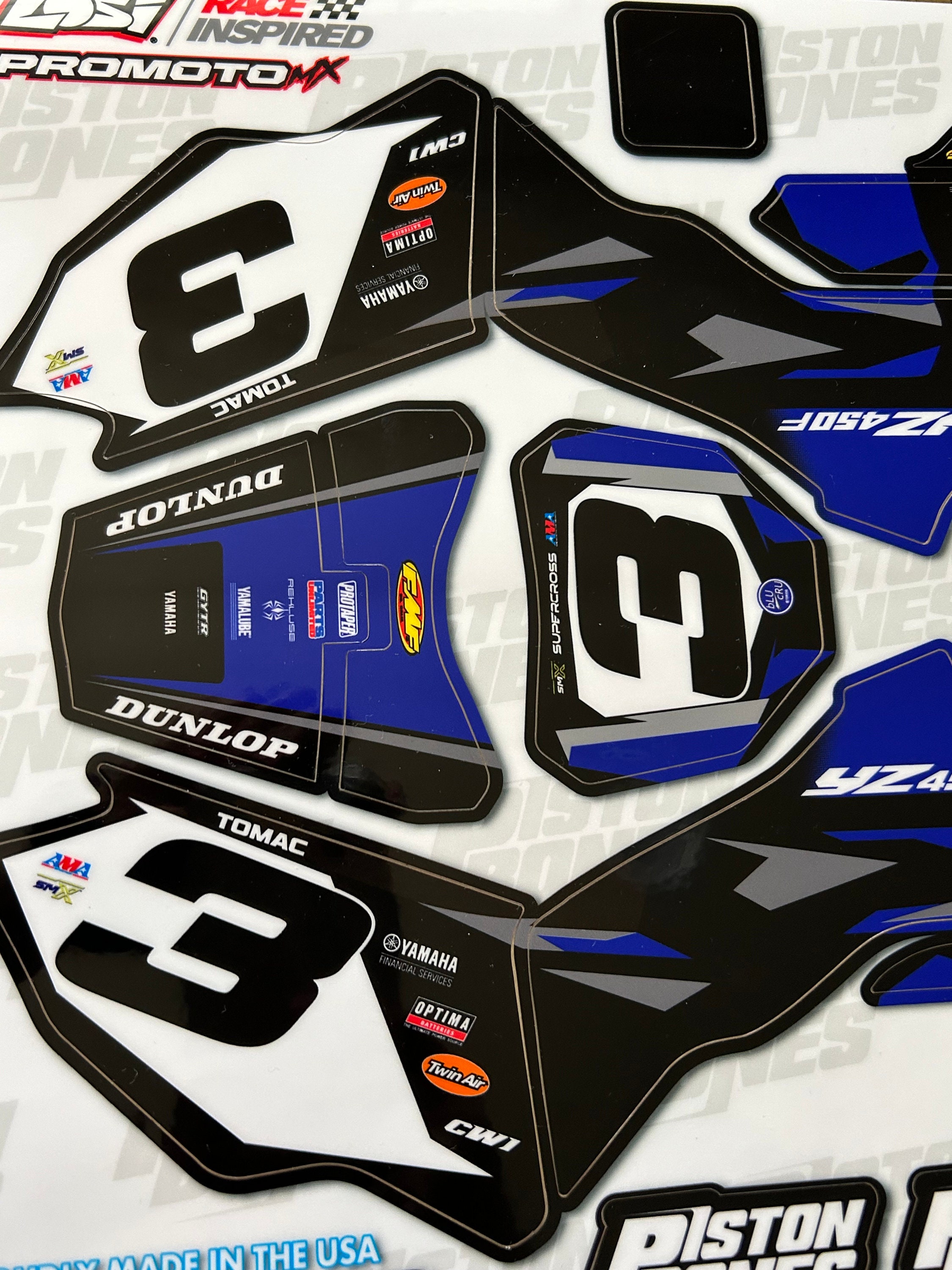 LOSI RC Remote Control Dirt Bike Graphics Kit Yamaha Tomac Edition ...