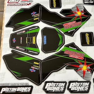 LOSI RC Remote Control Dirt Bike Graphics Kit Kawasaki Splitfire ...