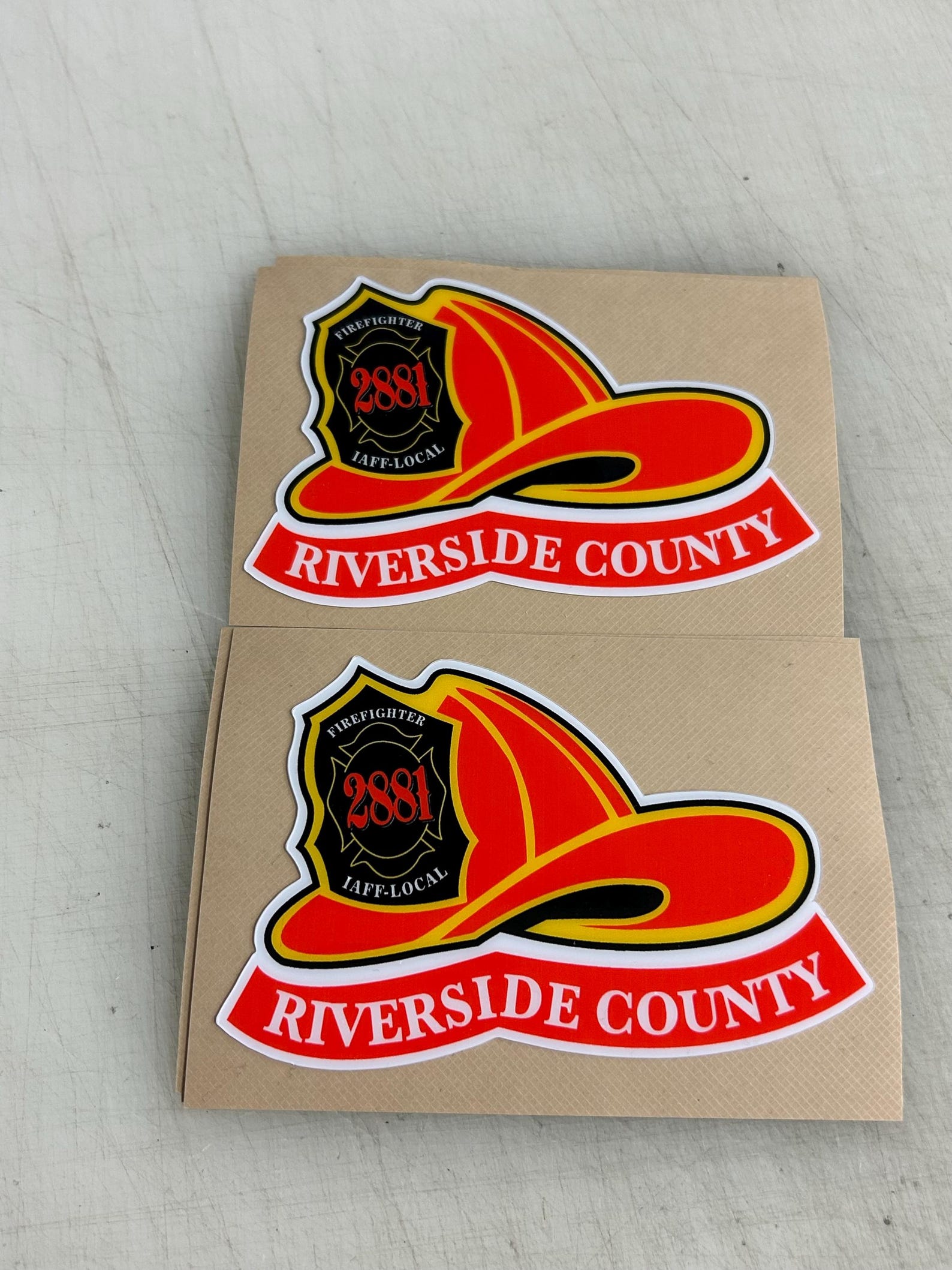 RIVERSIDE Fire Department Helmet Decals 2 Stickers Window Stickers Uv ...