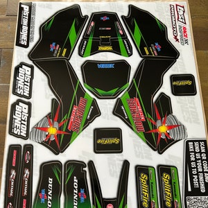 LOSI RC Remote Control Dirt Bike Graphics Kit Kawasaki Splitfire ...