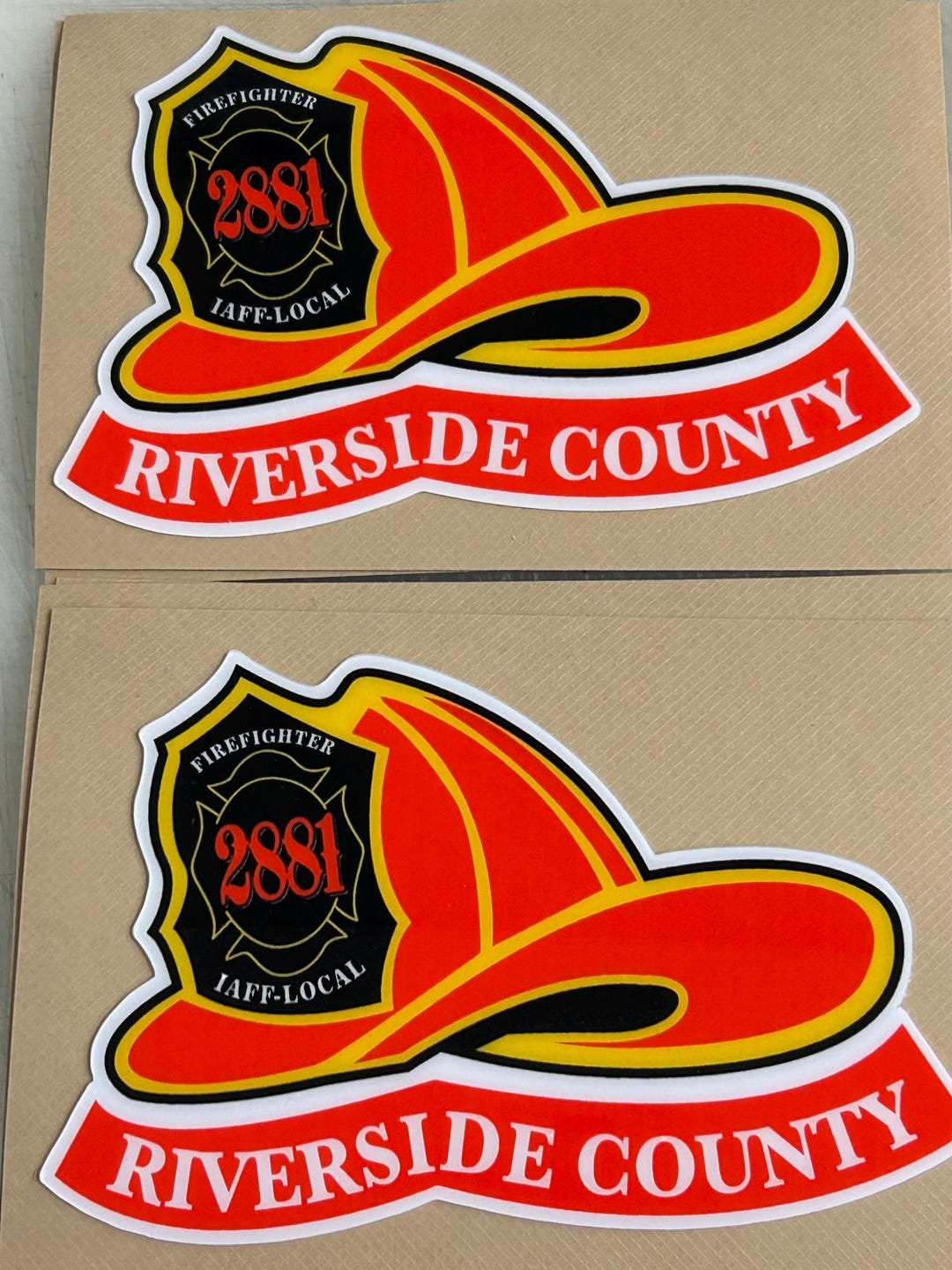 RIVERSIDE Fire Department Helmet Decals 2 Stickers Window Stickers Uv ...