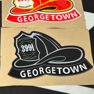 GEORGETOWN Fire Department Fire Helmet Decals Stickers Window Stickers ...