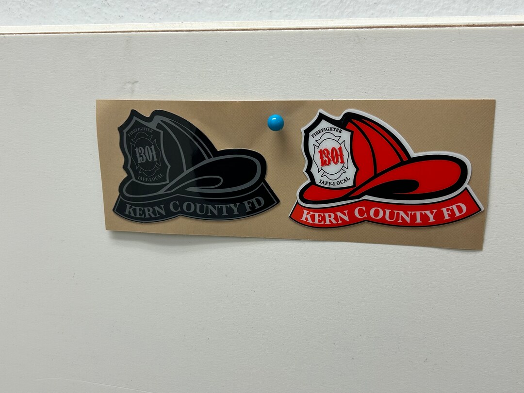 KERN COUNTY Fire Department Helmet Decals Stickers Window Stickers 1301 ...