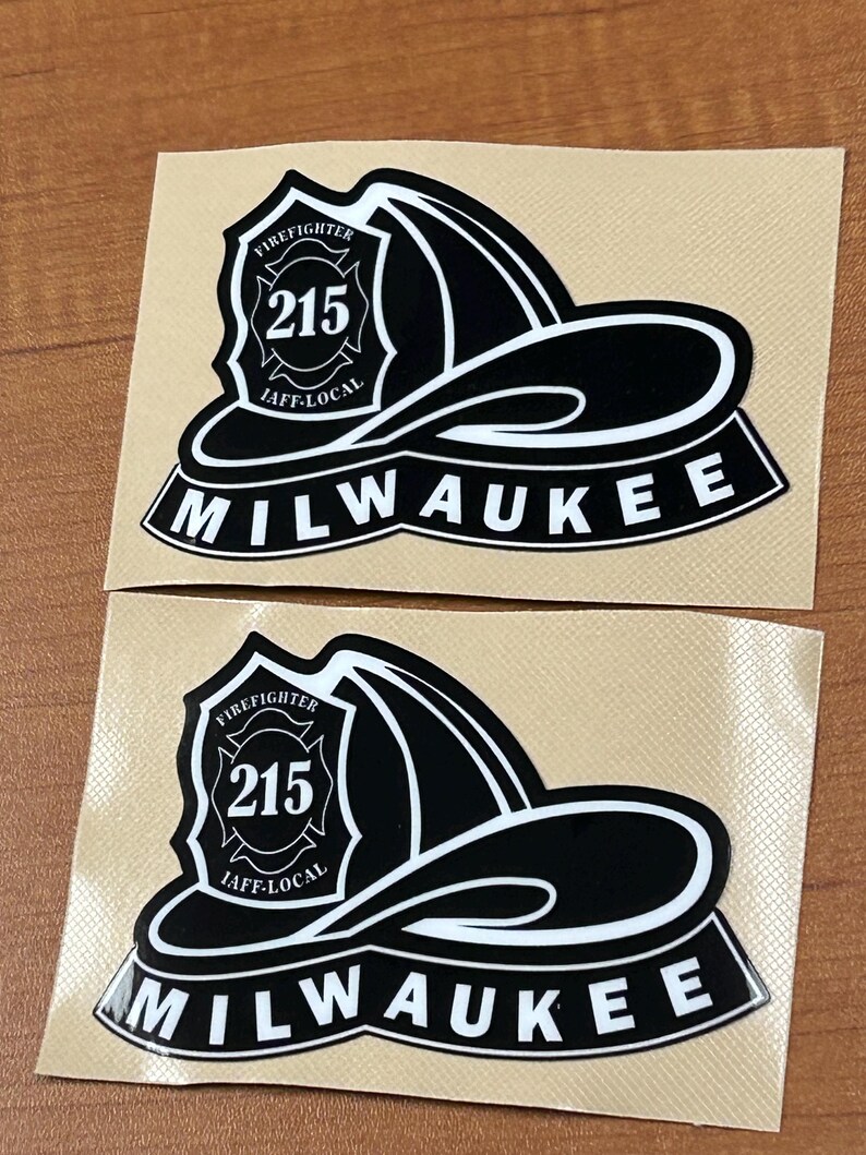 MILWAUKEE Fire Department Helmet Decals Stickers Window Stickers Uv ...