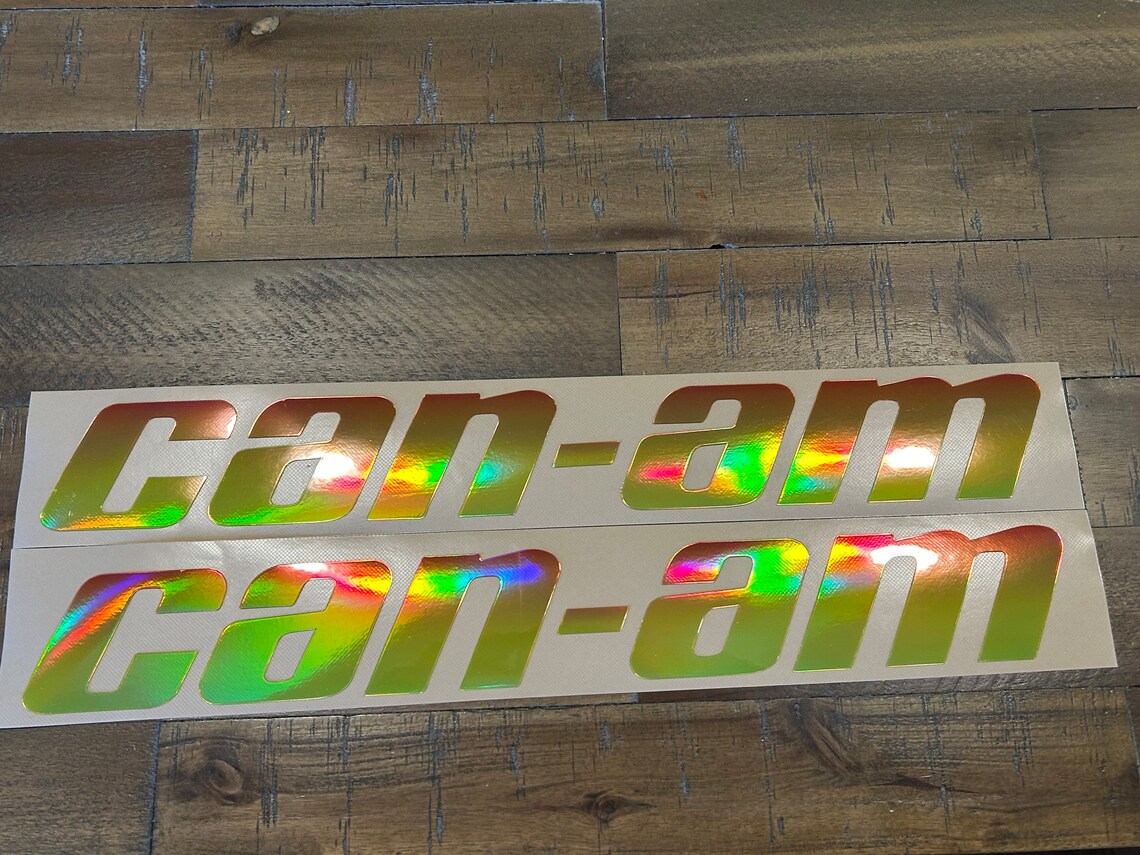 Can-am Decals Graphic Set of 2 Holographic Decals Yellow Sunburst Canam ...