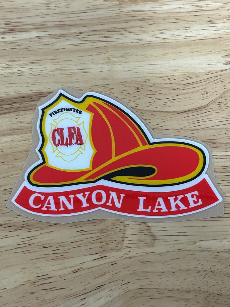 Canyon Lake Fire Department Helmet Decals Sticker Window Sticker Uv ...