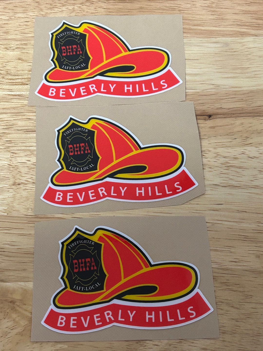 BEVERLY HILLS Fire Dept Helmet Decals Stickers Window Stickers Uv ...