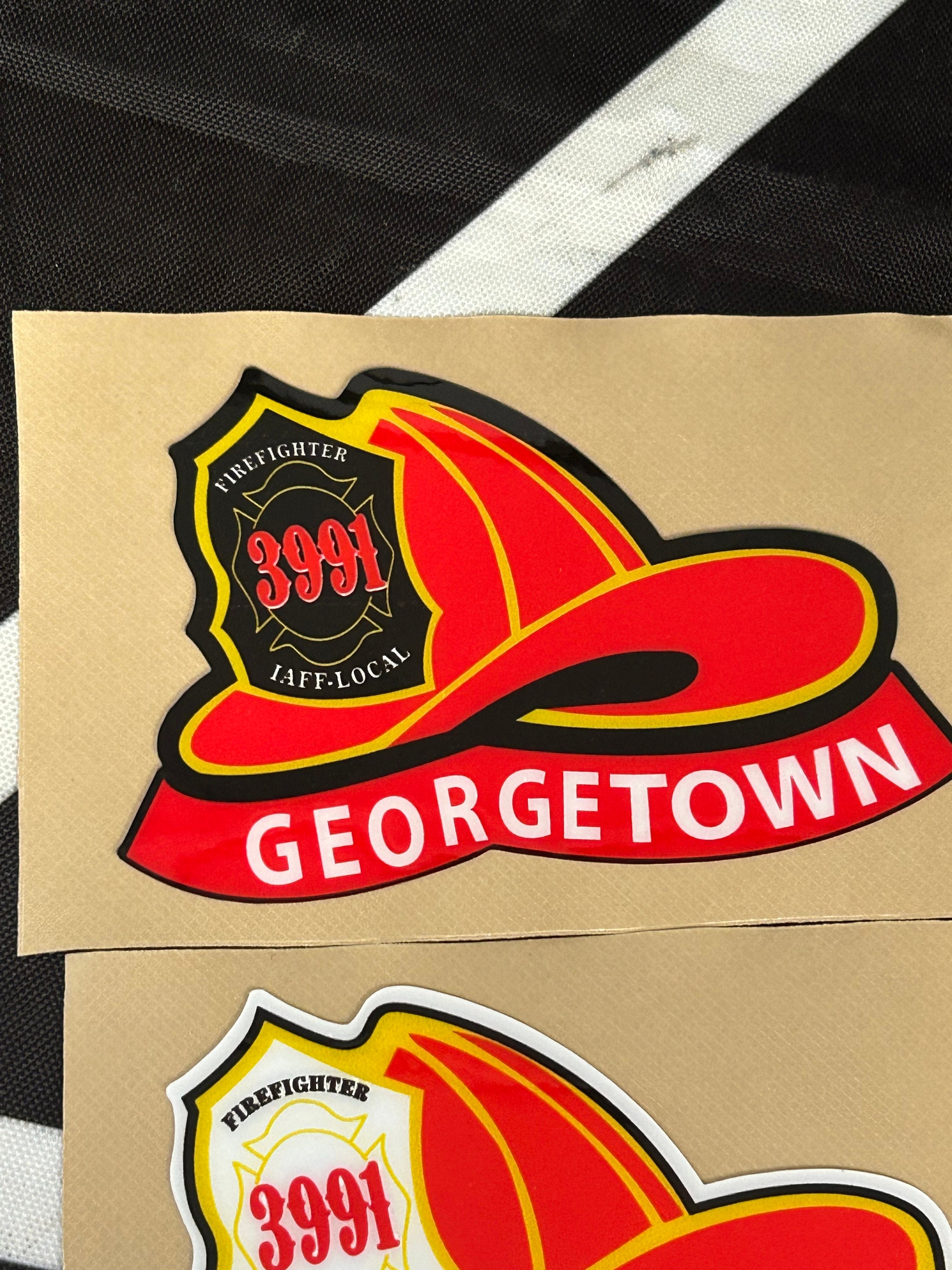 GEORGETOWN Fire Department Fire Helmet Decals Stickers Window - Etsy
