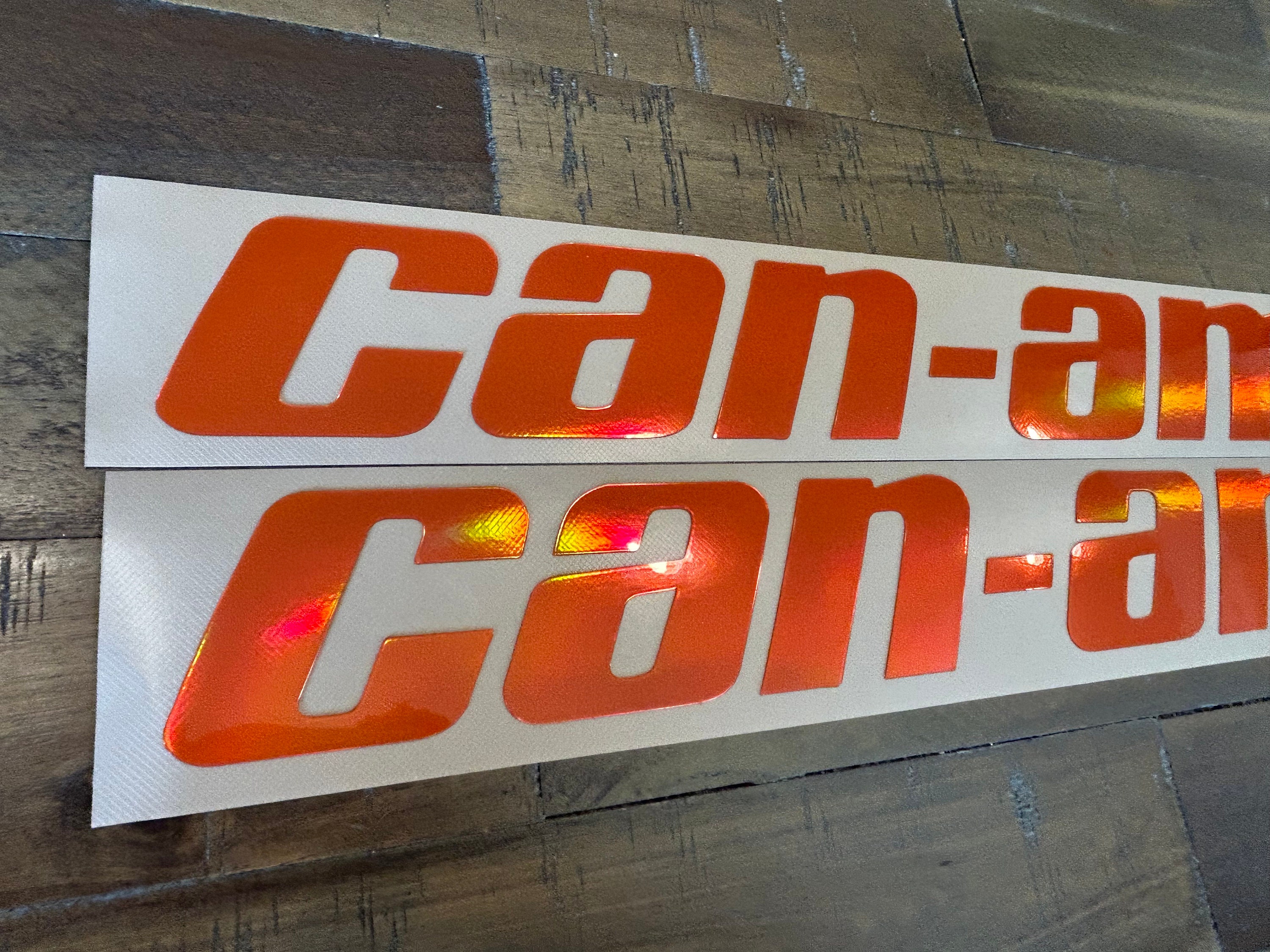 CAN-AM Decals Holographic Quality Set 2 Orange Uv Gloss Laminated ...