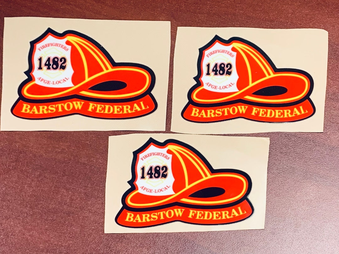 Barsrow Federal Fire Department Fire Helmet Decals Stickers Window ...
