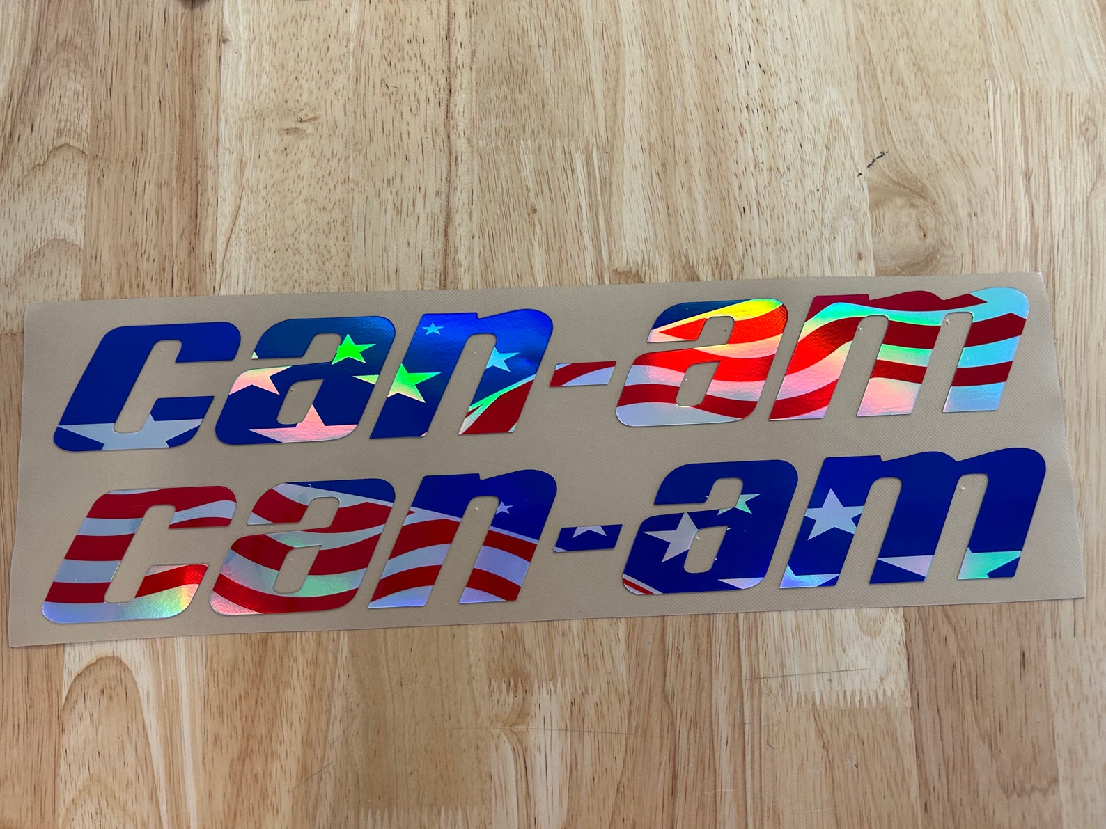 CAN-AM Decals Holographic Patriotic Set of 2 Uv Gloss Laminated Outdoor ...
