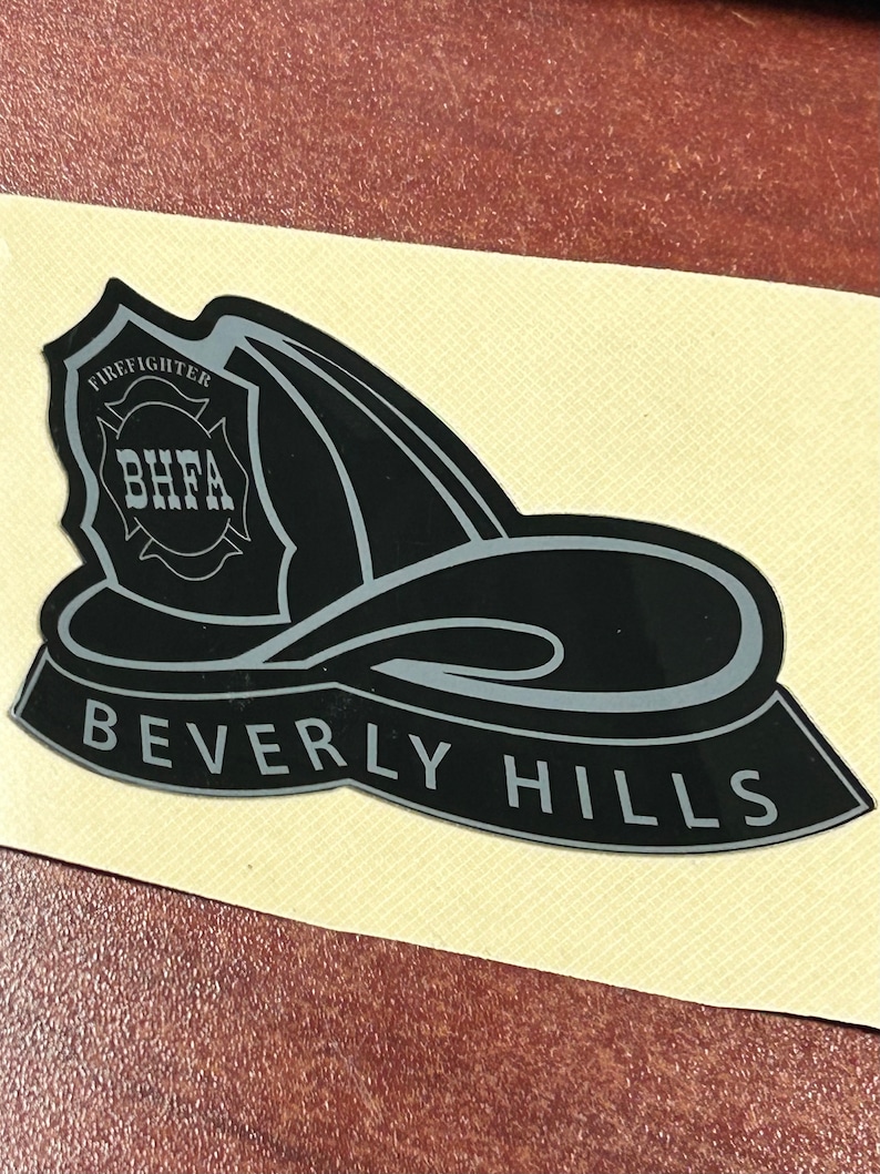 BEVERLY HILLS Fire Dept Helmet Decals Stickers Window Stickers Uv ...