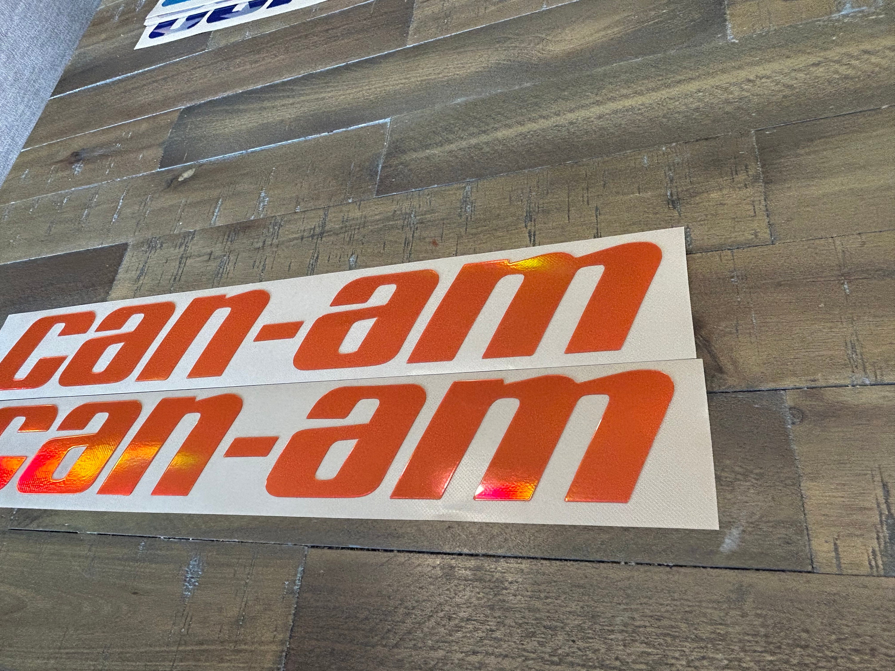 CAN-AM Decals Holographic Quality Set 2 Orange Uv Gloss Laminated ...