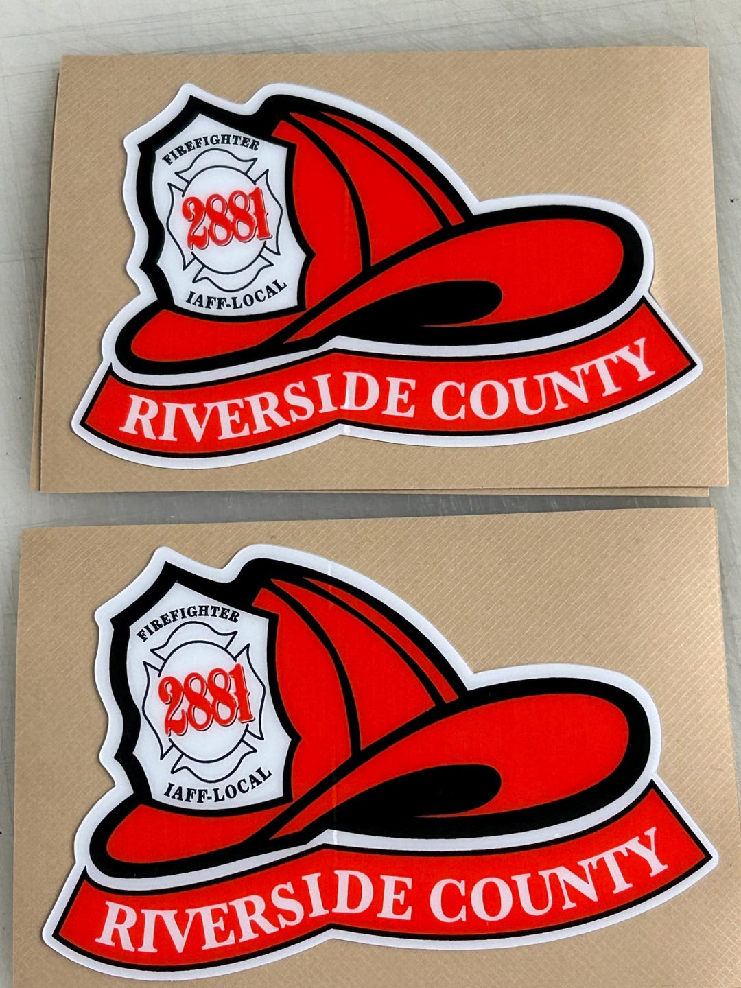 RIVERSIDE COUNTY Fire Department Helmet Decals 2 Stickers Window ...
