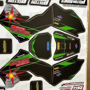 LOSI RC Remote Control Dirt Bike Graphics Kit Kawasaki Splitfire ...