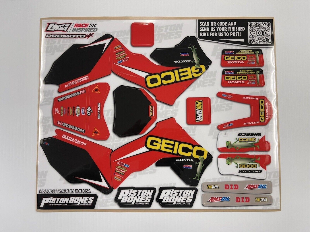 Losi Rc Remote Control Dirtbike Graphics Kit Thick Quality Real Moto ...
