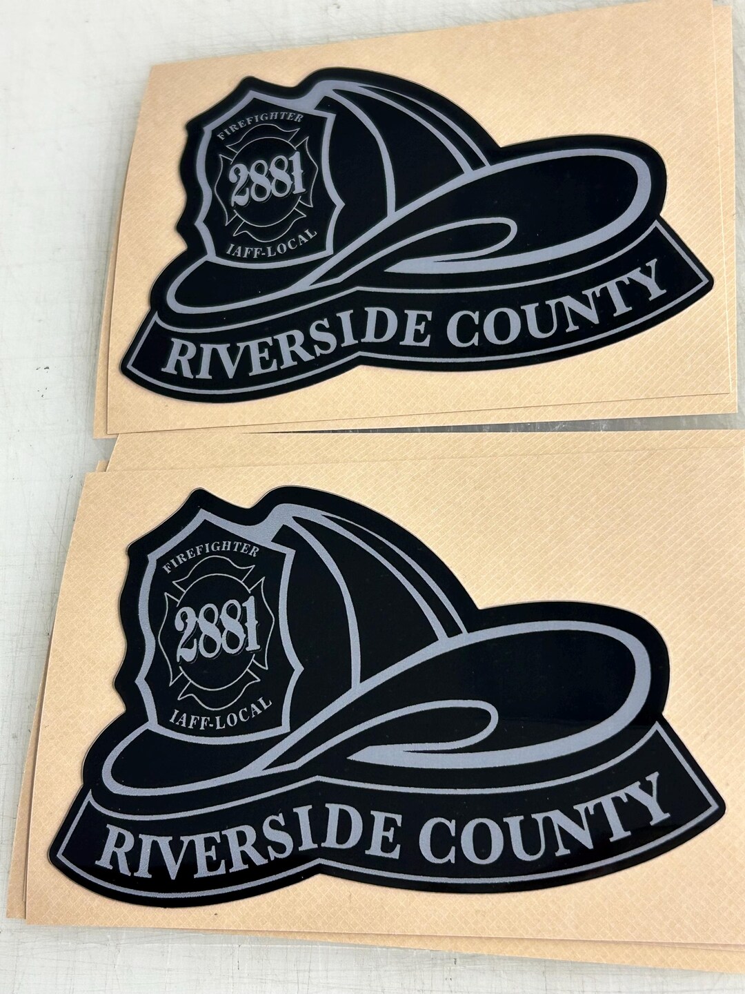 RIVERSIDE Fire Department Helmet Decals 2 Stickers Window Stickers Uv ...