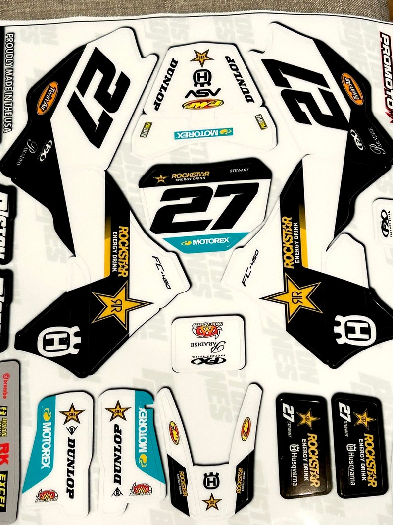 Losi Dirtbike Graphics Kit Sticker Kit Thick Quality Moto Material Team ...