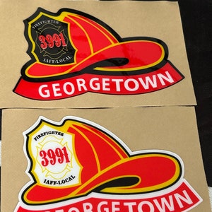 GEORGETOWN Fire Department Fire Helmet Decals Stickers Window Stickers ...
