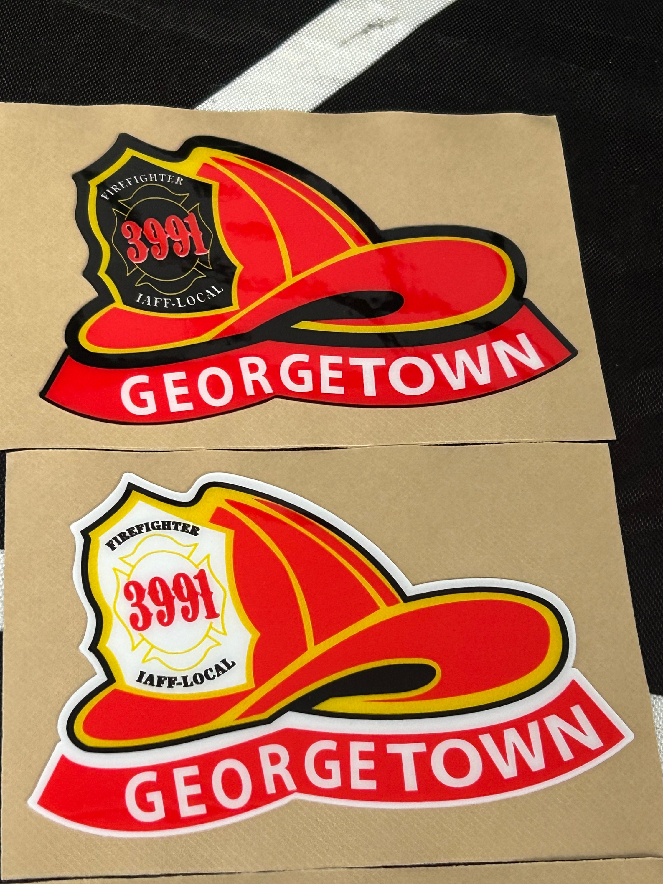 GEORGETOWN Fire Department Fire Helmet Decals Stickers Window Stickers ...