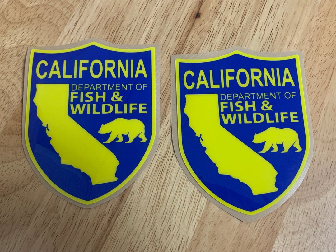 CALIFORNIA Department of FISH & WILDLIFE Decals Set of 2 Heavy Duty ...