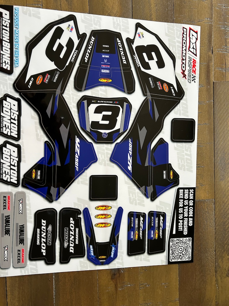 LOSI RC Remote Control Dirt Bike Graphics Kit Yamaha Tomac Edition ...