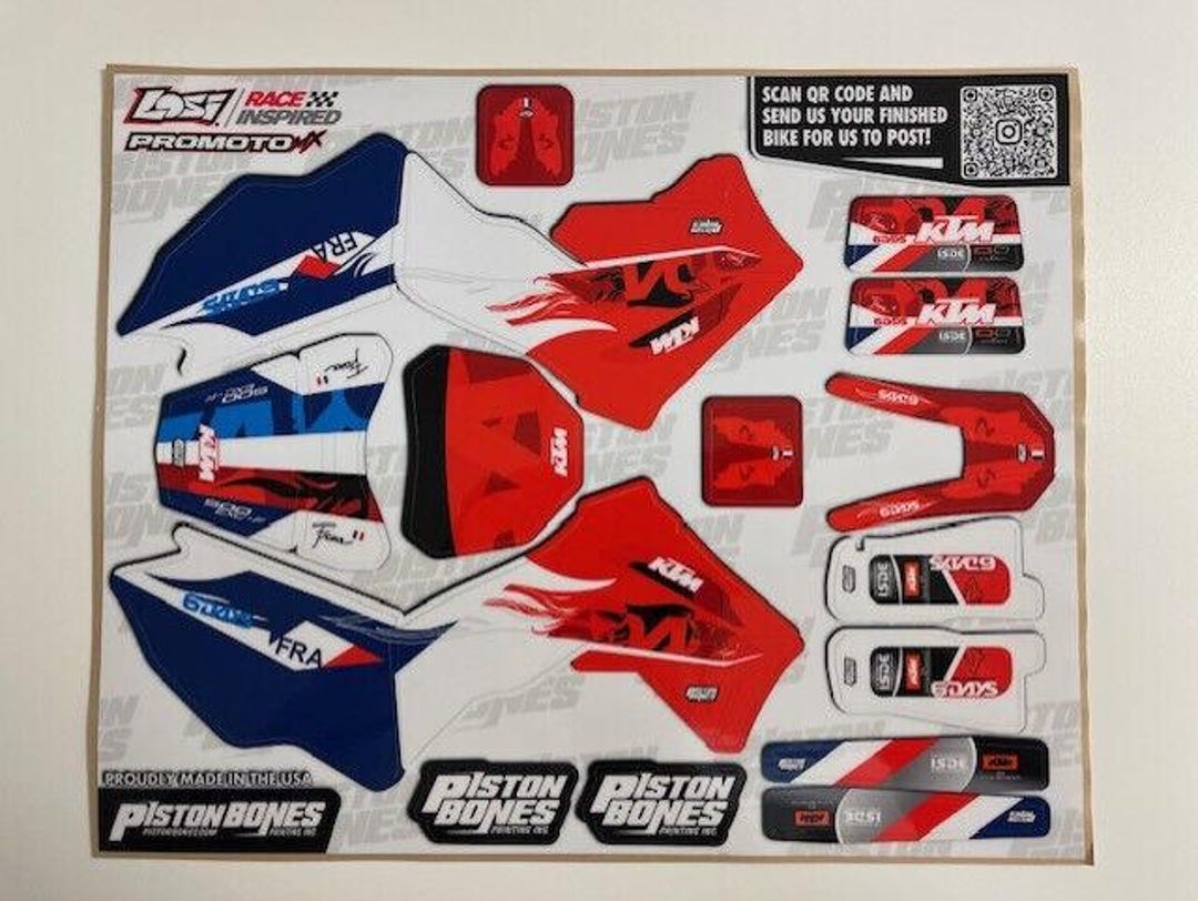 Losi Rc Remote Control Dirtbike Graphics Kit Thick Quality Real Moto ...