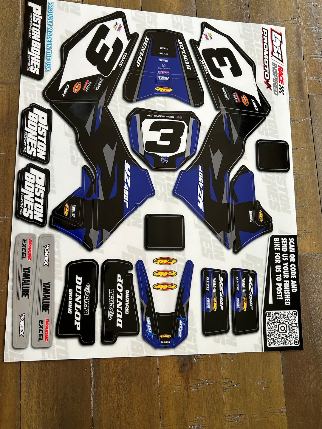 LOSI RC Remote Control Dirt Bike Graphics Kit Yamaha Tomac Edition ...