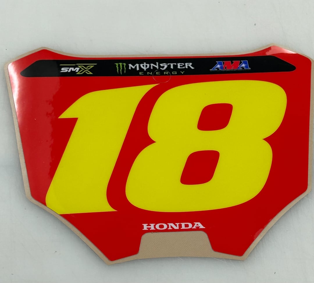 JETT LAWRENCE Front Number Plate Decal Replica SUPERCROSS 18 Thick ...