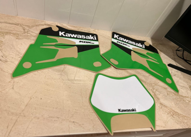 2006 KAWASAKI KDX 200 Graphics Shroud Decal Graphics Kit Headlight ...