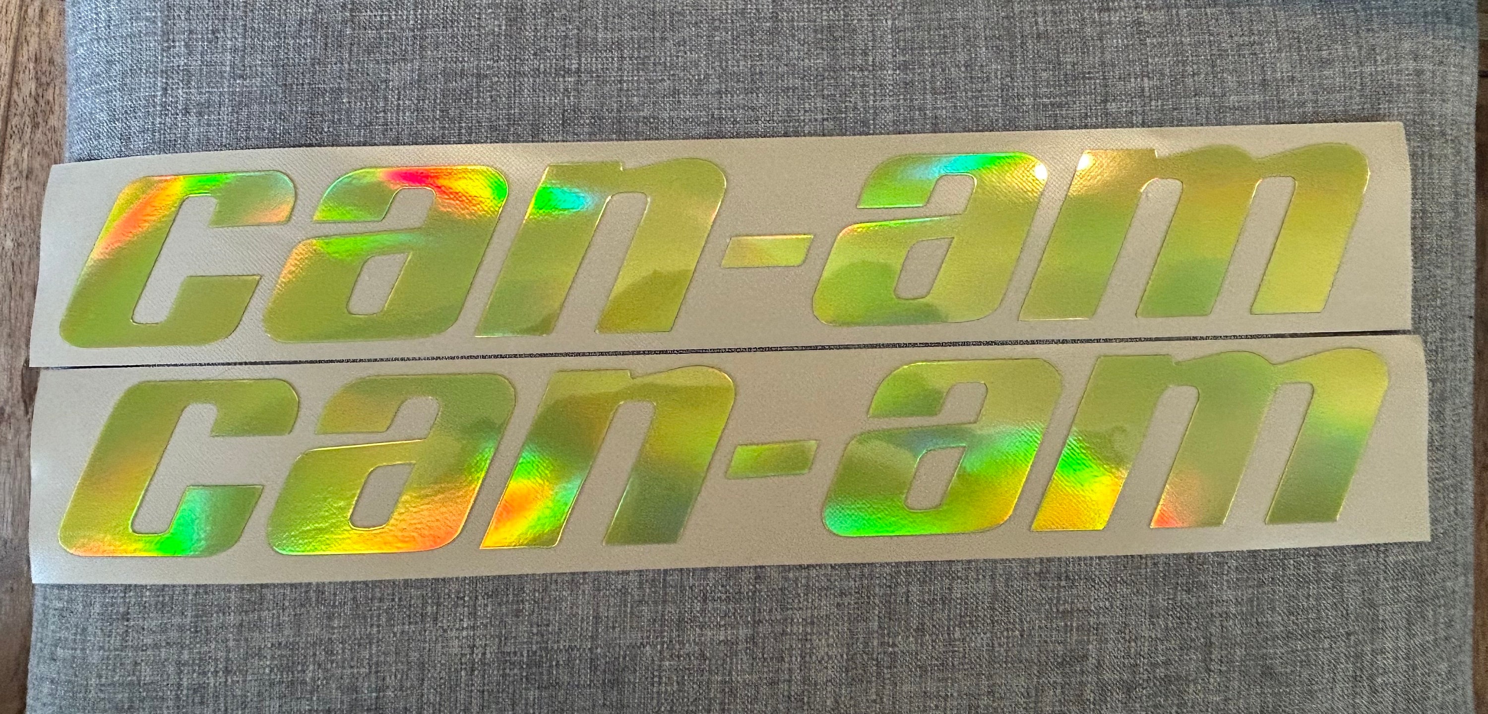 Can-am Decals Graphic Set of 2 Holographic Decals Yellow Sunburst Canam ...