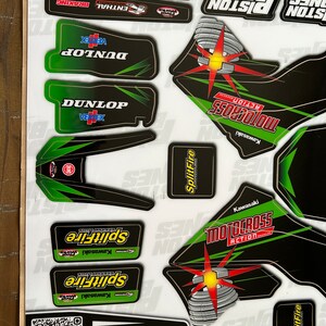 LOSI RC Remote Control Dirt Bike Graphics Kit Kawasaki Splitfire ...