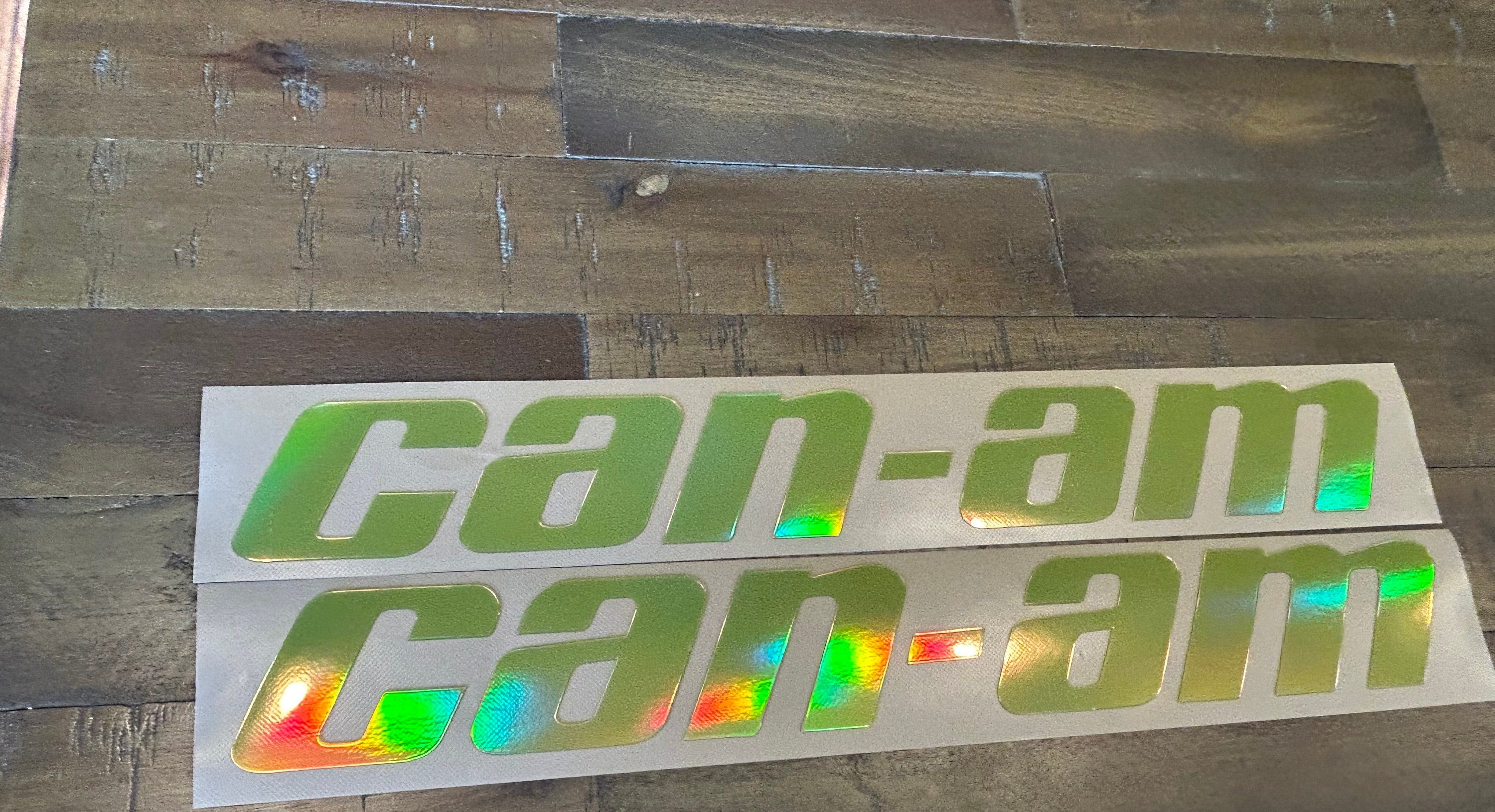 Can-am Decals Graphic Set of 2 Holographic Decals Yellow Sunburst Canam ...