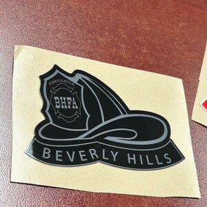 BEVERLY HILLS Fire Dept Helmet Decals Stickers Window Stickers Uv ...