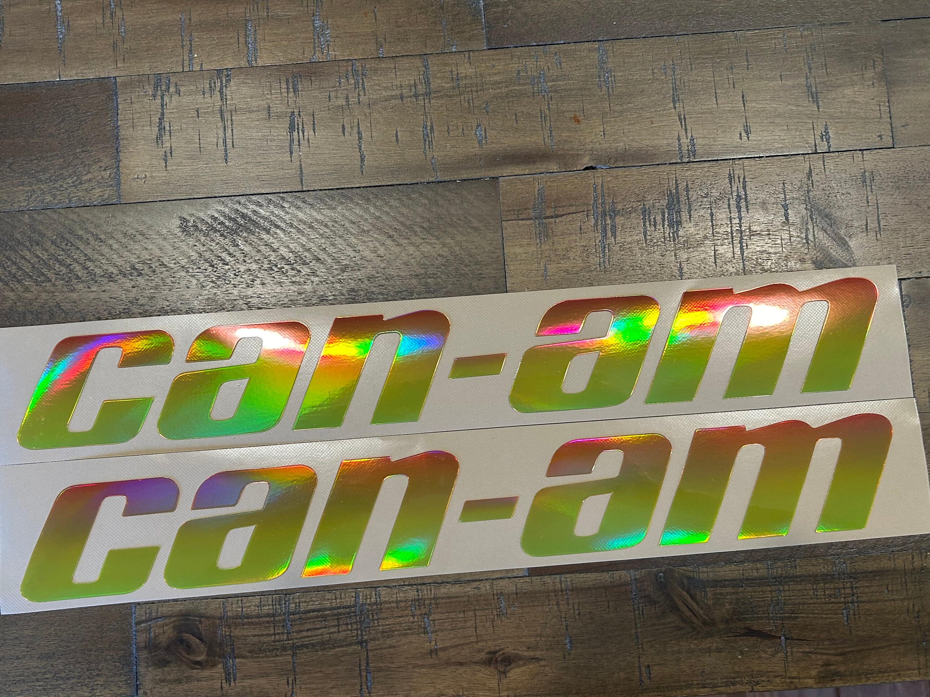 Can-am Decals Graphic Set of 2 Holographic Decals Yellow Sunburst Canam ...