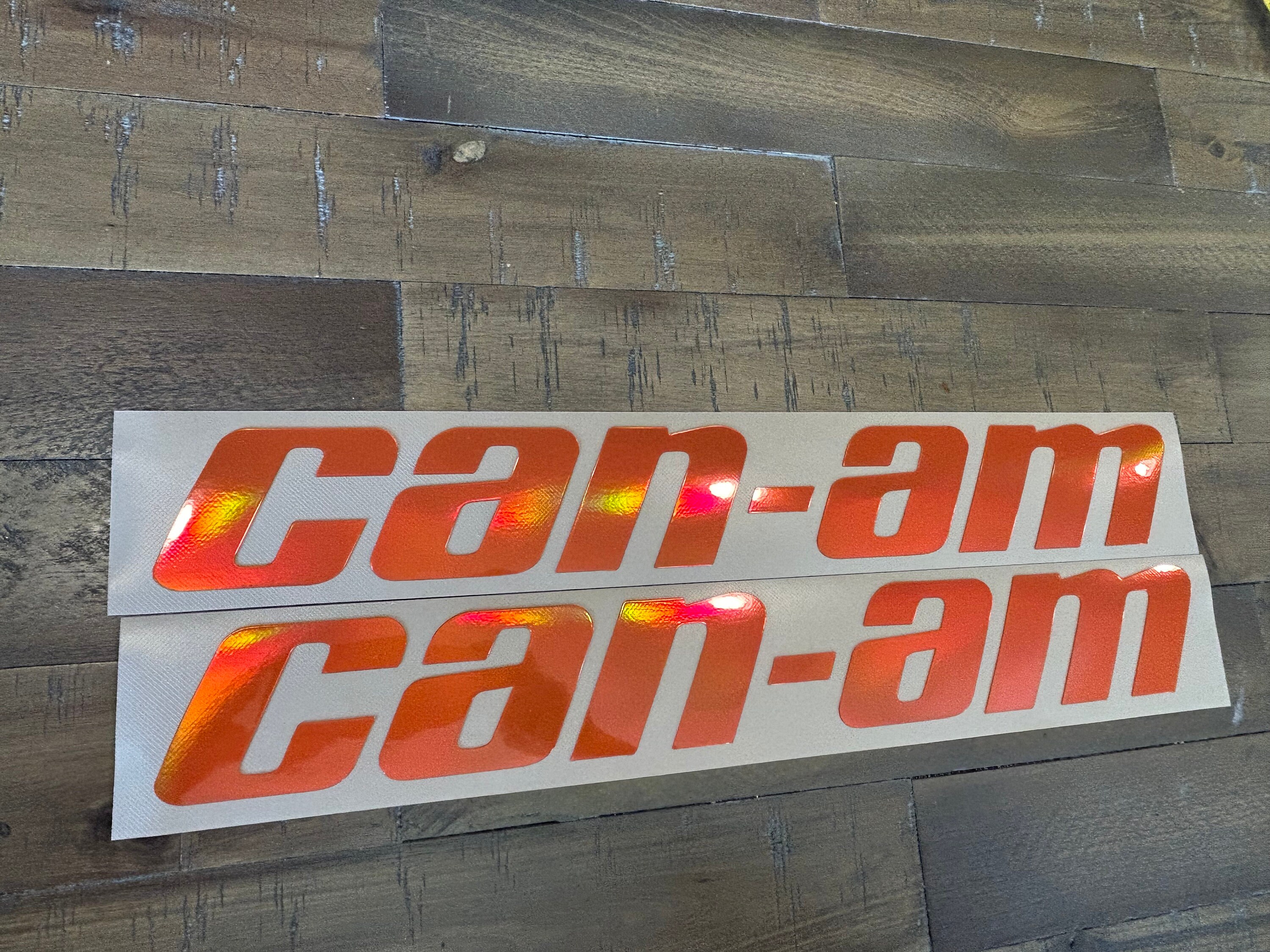 CAN-AM Decals Holographic Quality Set 2 Orange Uv Gloss Laminated ...