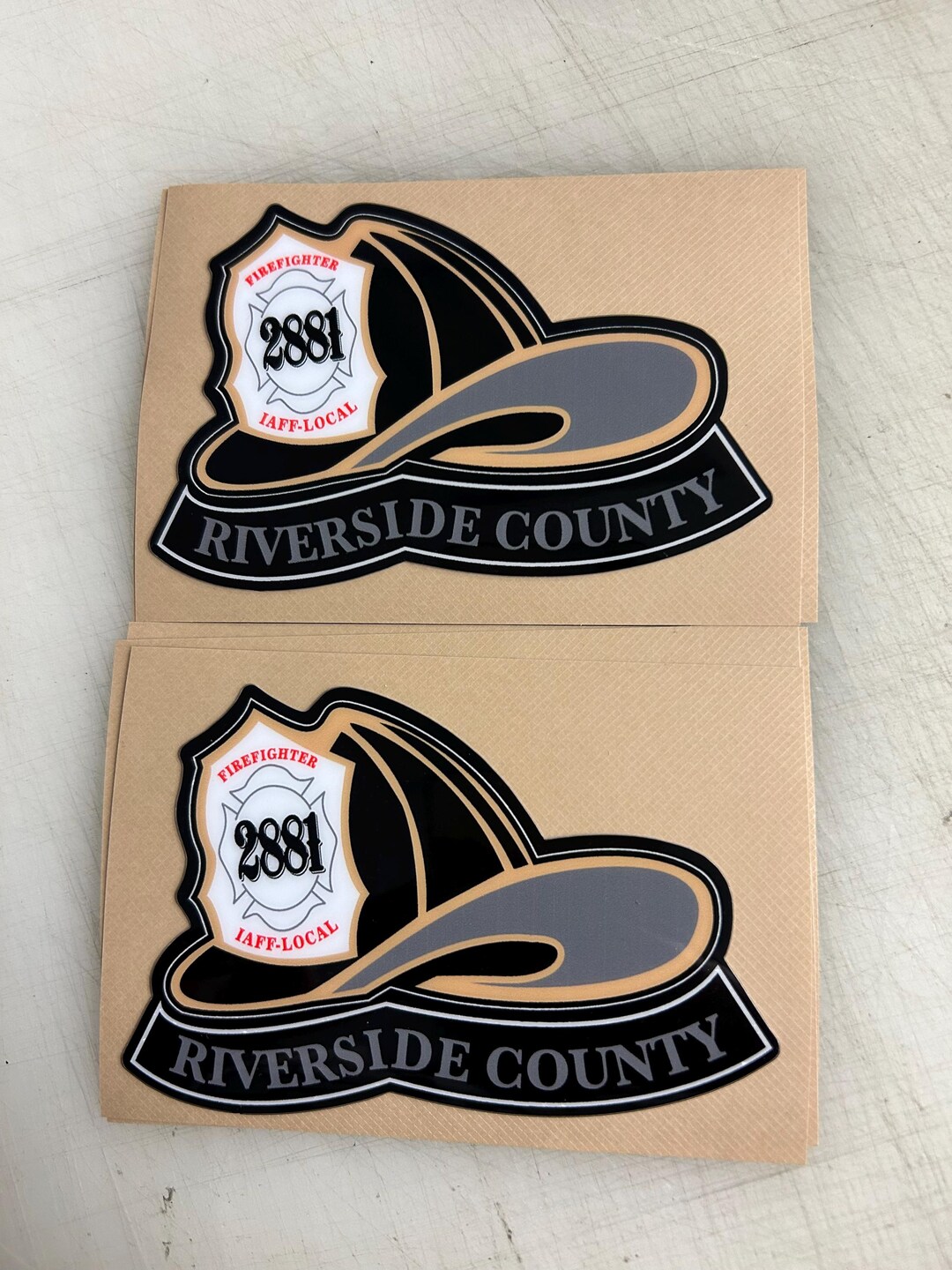 RIVERSIDE Fire Department Helmet Decals 2 Stickers Window Stickers Uv ...