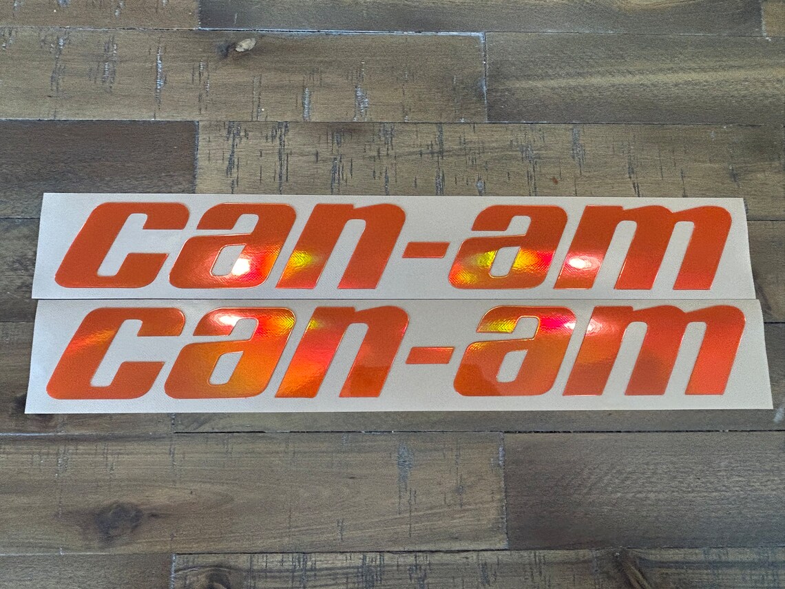 CAN-AM Decals Holographic Quality Set 2 Orange Uv Gloss Laminated ...