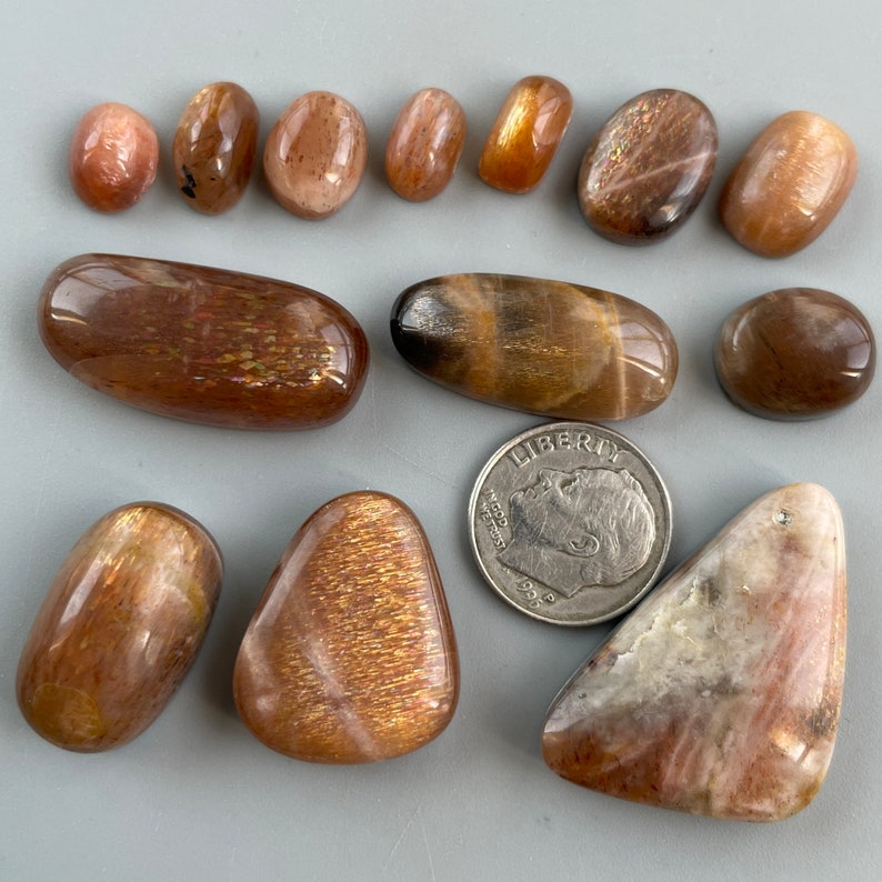 Stabilized Schiller Oval Sunstone Feldspar Cabochon/freeform Gem Stone ...