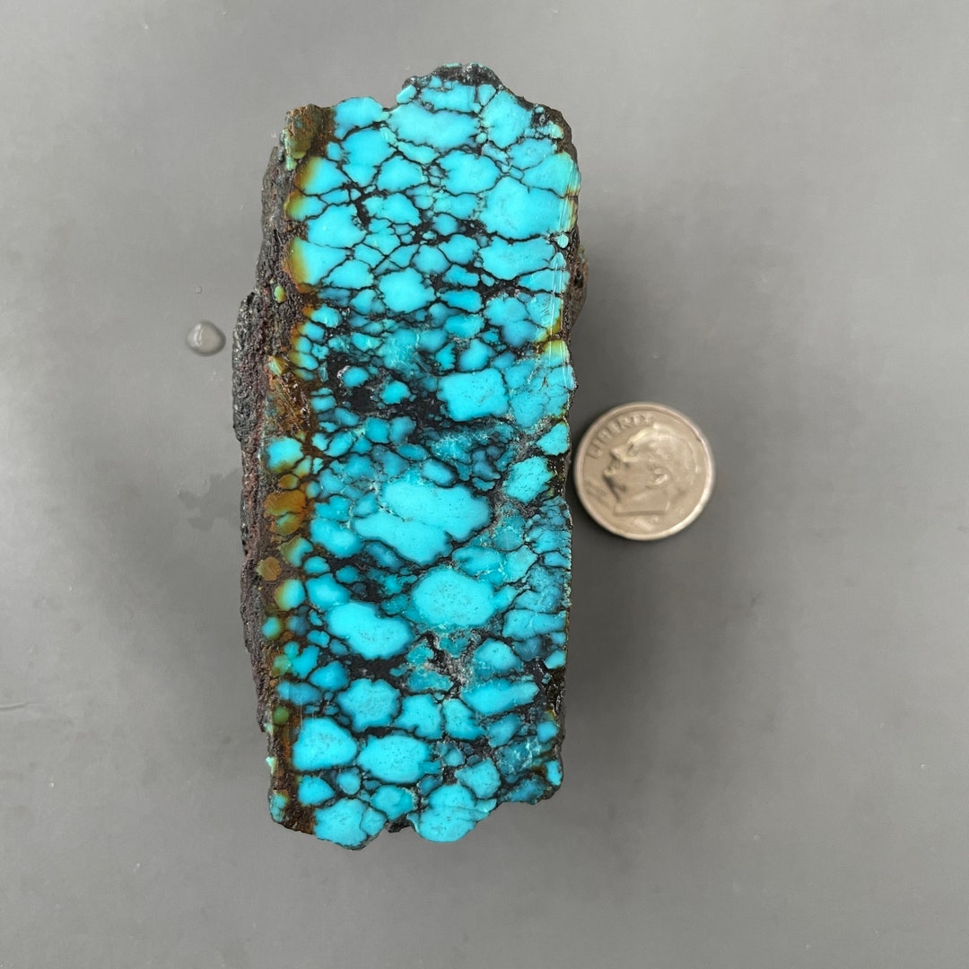 GRADE Natural Blue Spiderweb Cloud Mountain Hubei Turquoise Rough ...